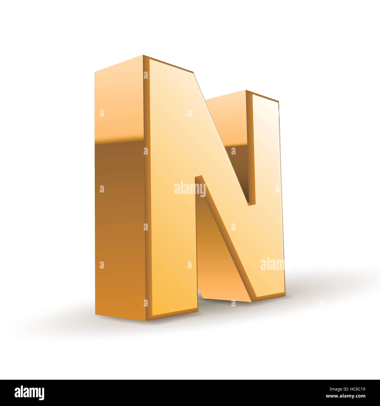 3d golden letter N isolated white background Stock Vector Image & Art ...