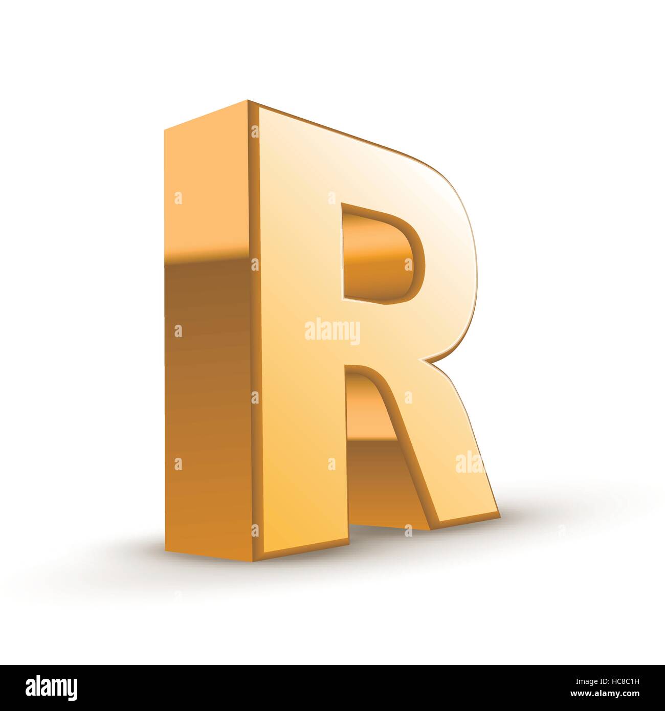 3d golden letter R isolated white background Stock Vector Image & Art ...