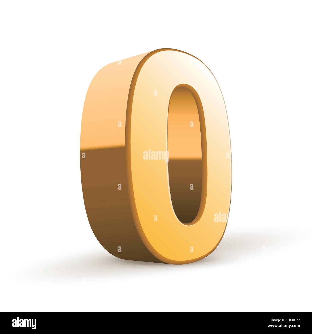 3d shiny golden number 0 on white background Stock Vector Image & Art ...