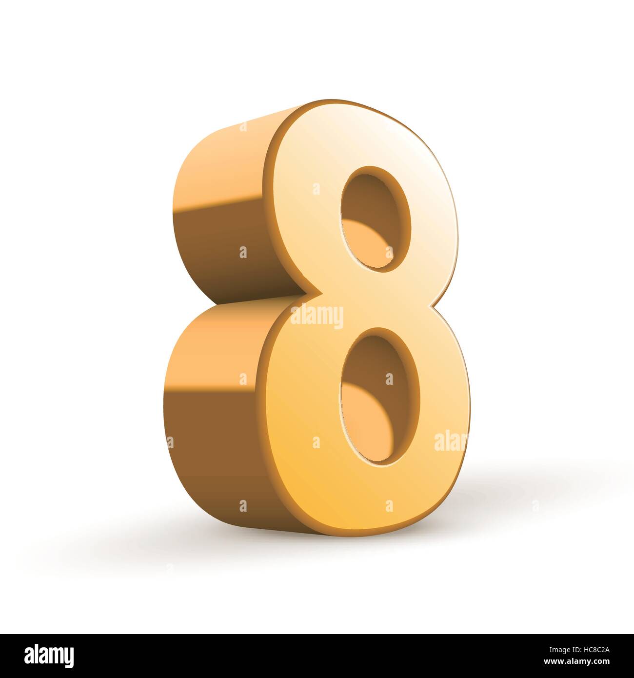 3d shiny golden number 8 on white background Stock Vector Image & Art ...