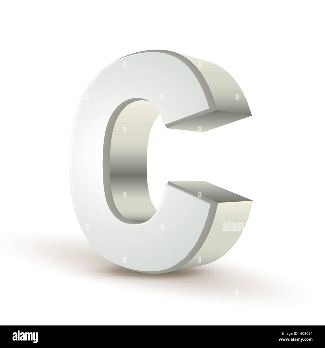 3d silver letter C isolated white background Stock Vector Image & Art ...