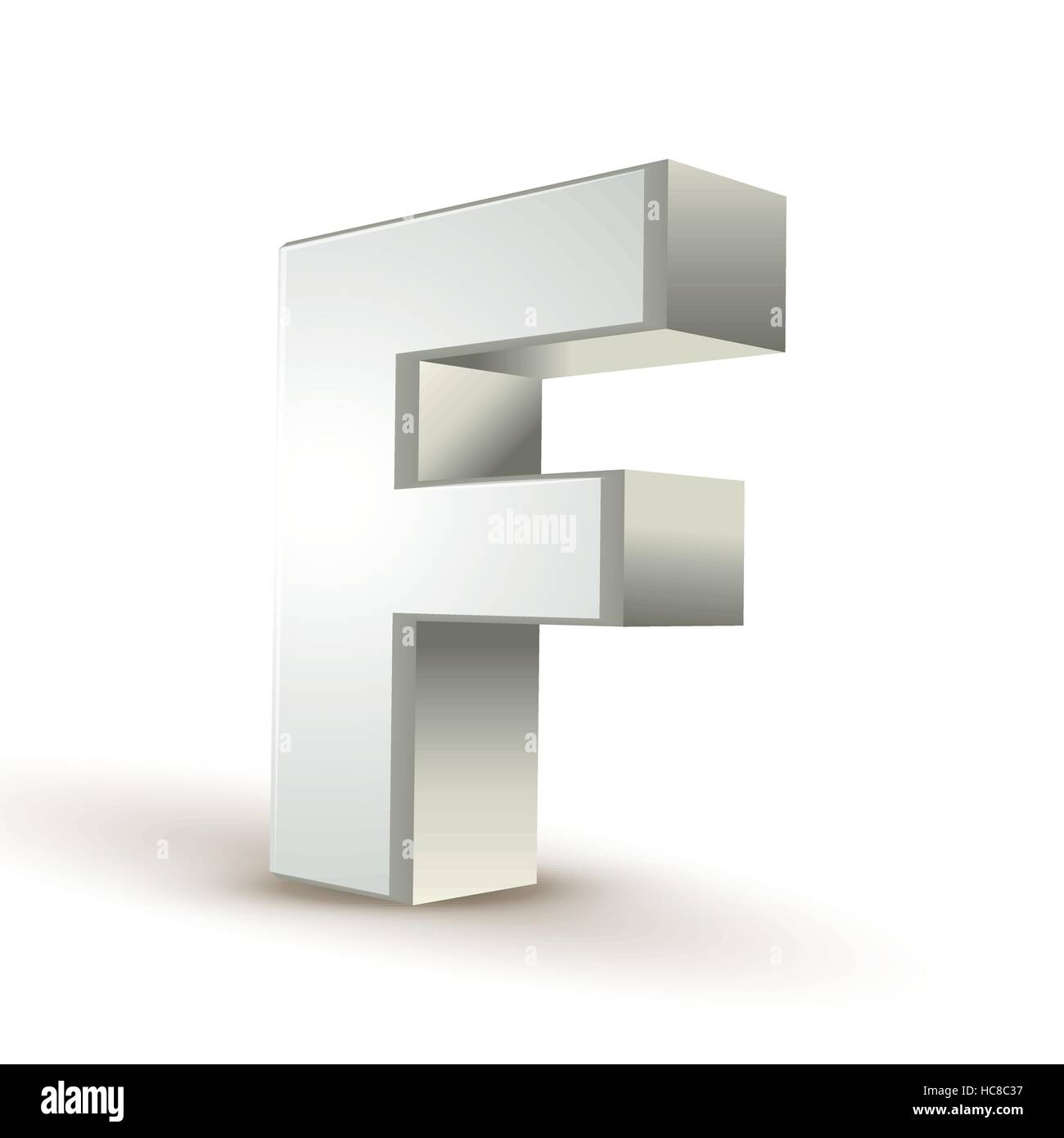 3d silver letter F isolated white background Stock Vector Image & Art ...