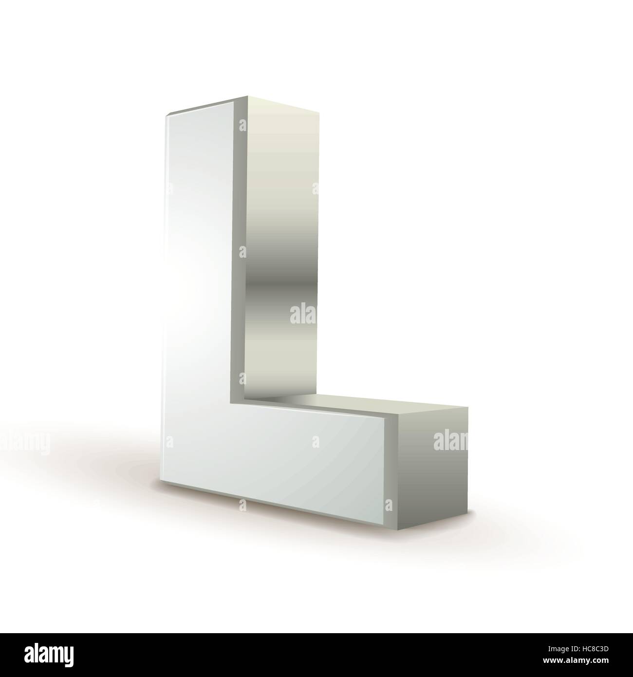 3d silver letter L isolated white background Stock Vector Image & Art ...