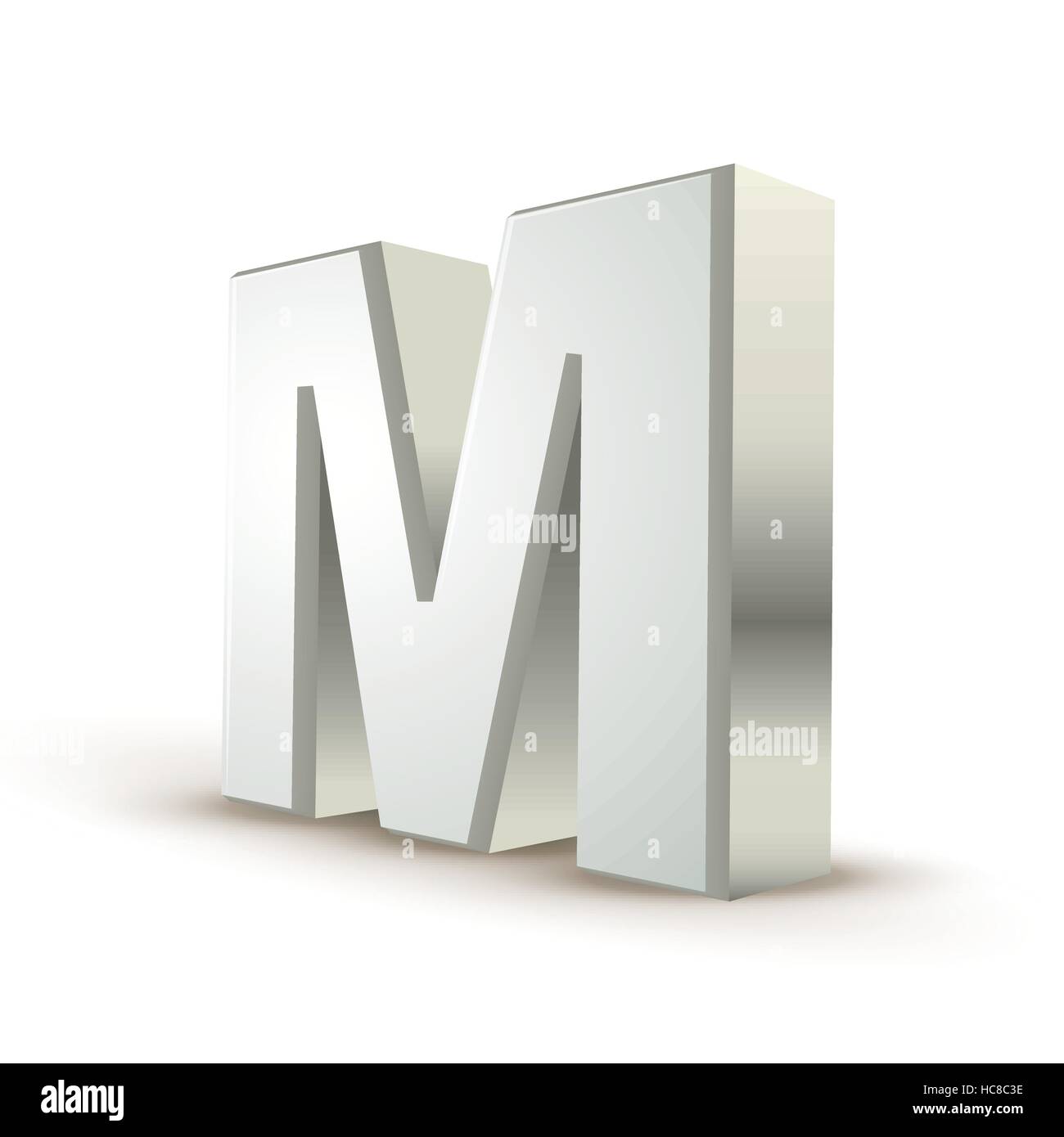 3d silver letter M isolated white background Stock Vector Image & Art ...