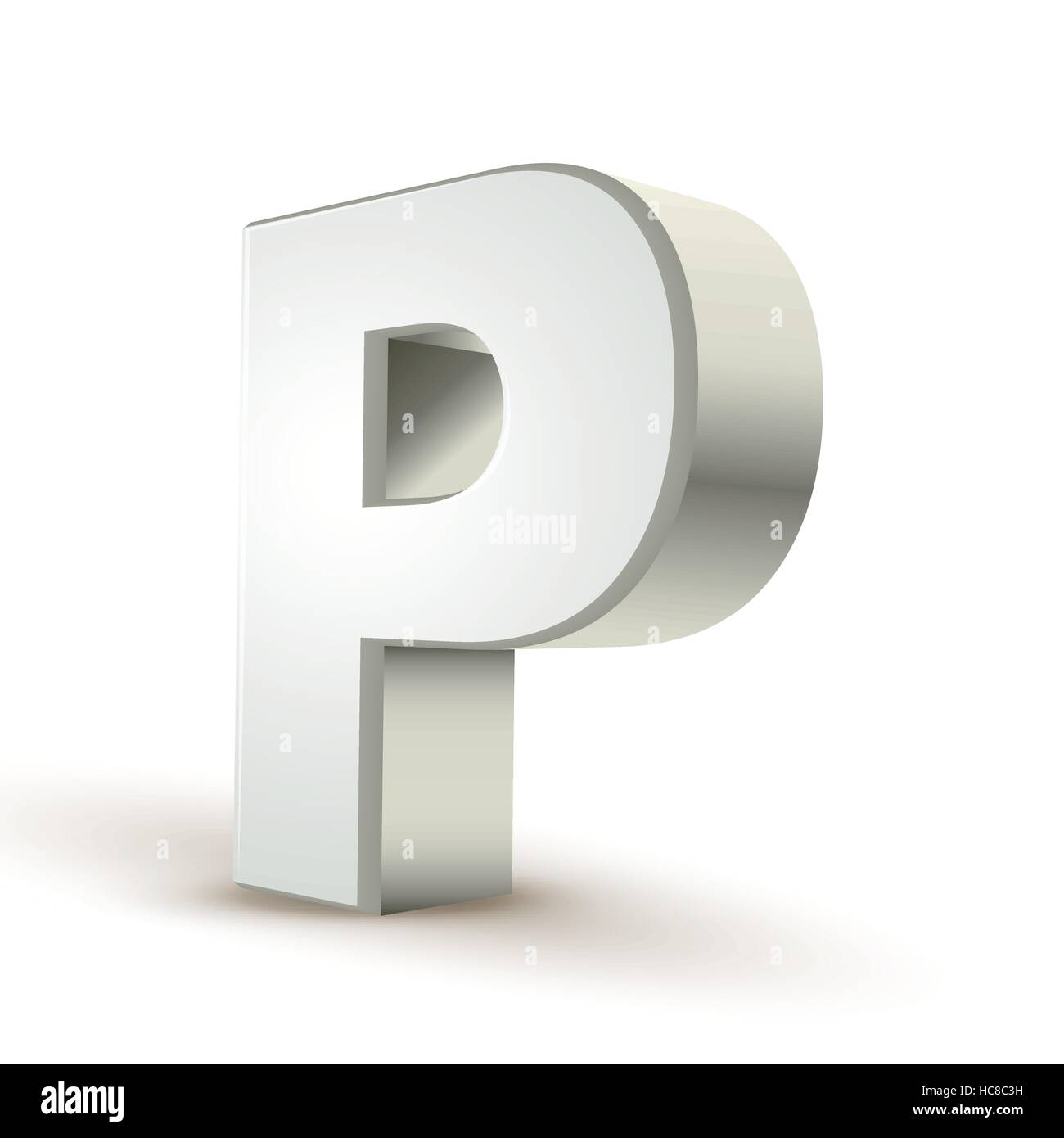 3d silver letter P isolated white background Stock Vector Image & Art ...