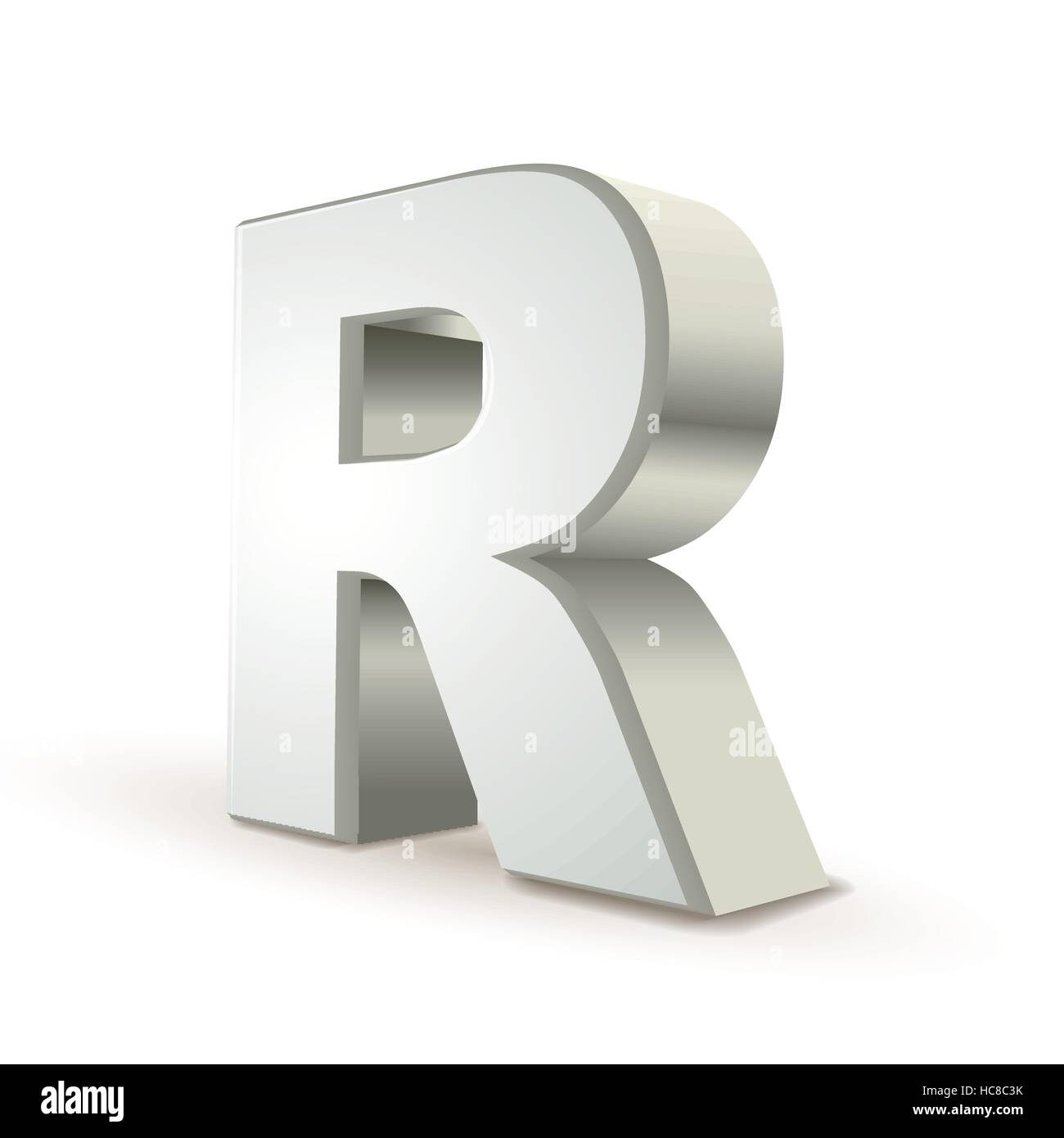 3d silver letter R isolated white background Stock Vector Image & Art ...