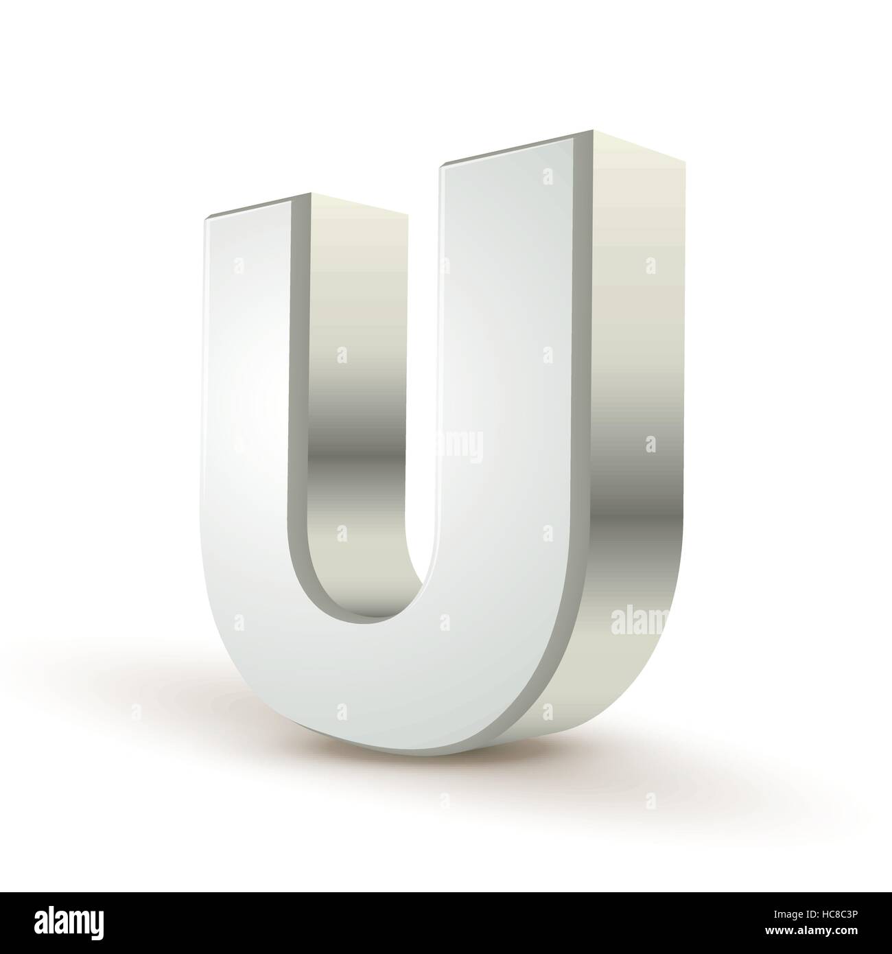 3d silver letter U isolated white background Stock Vector Image & Art ...