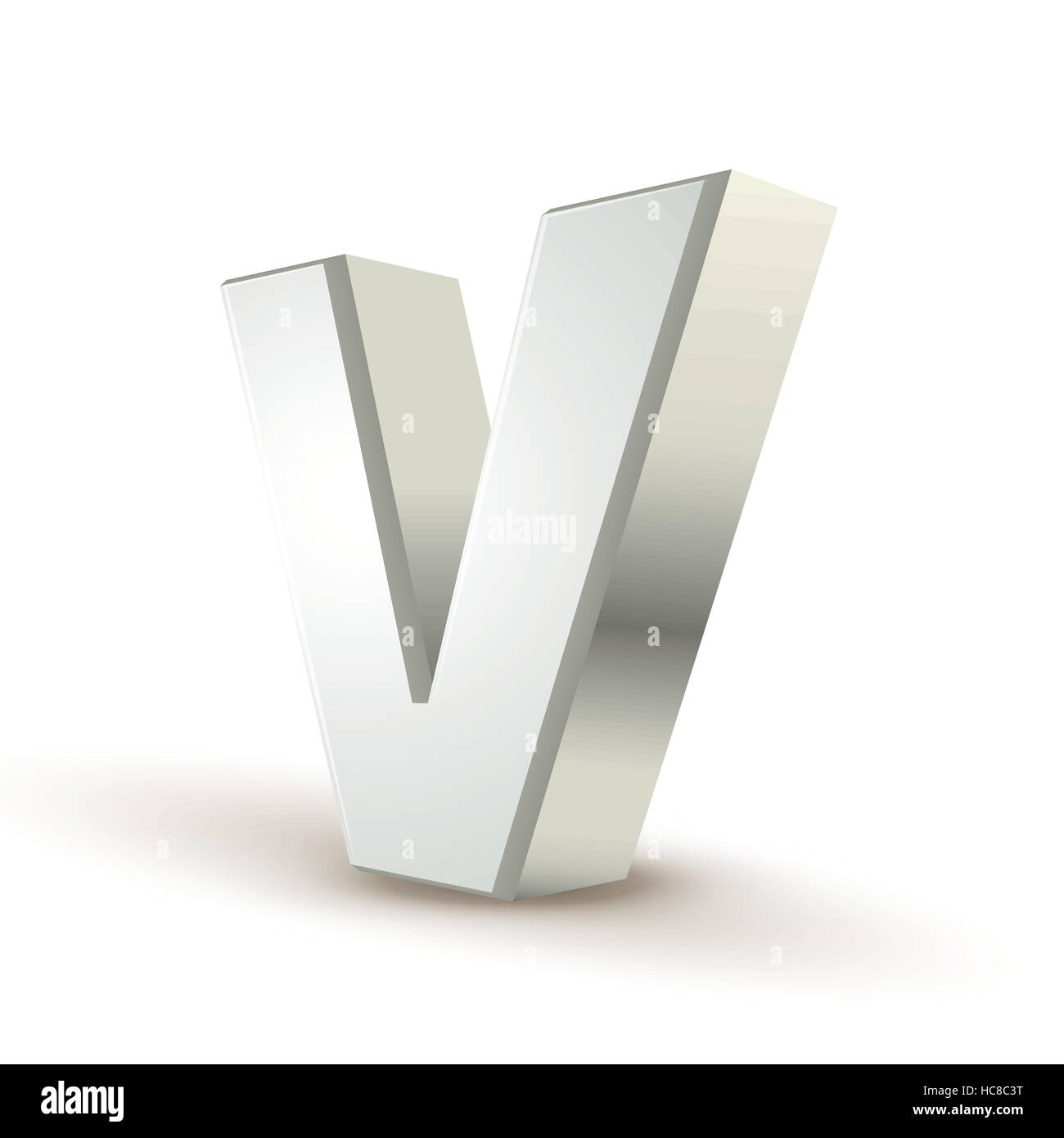 3d silver letter V isolated white background Stock Vector Image & Art ...