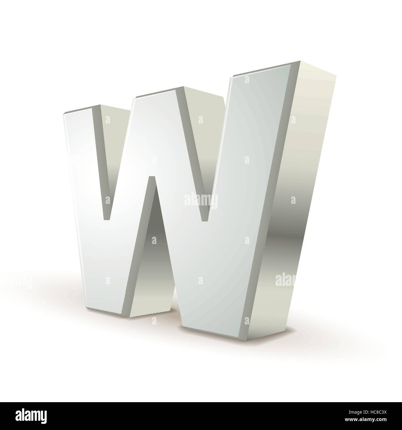 3d silver letter W isolated white background Stock Vector Image & Art ...