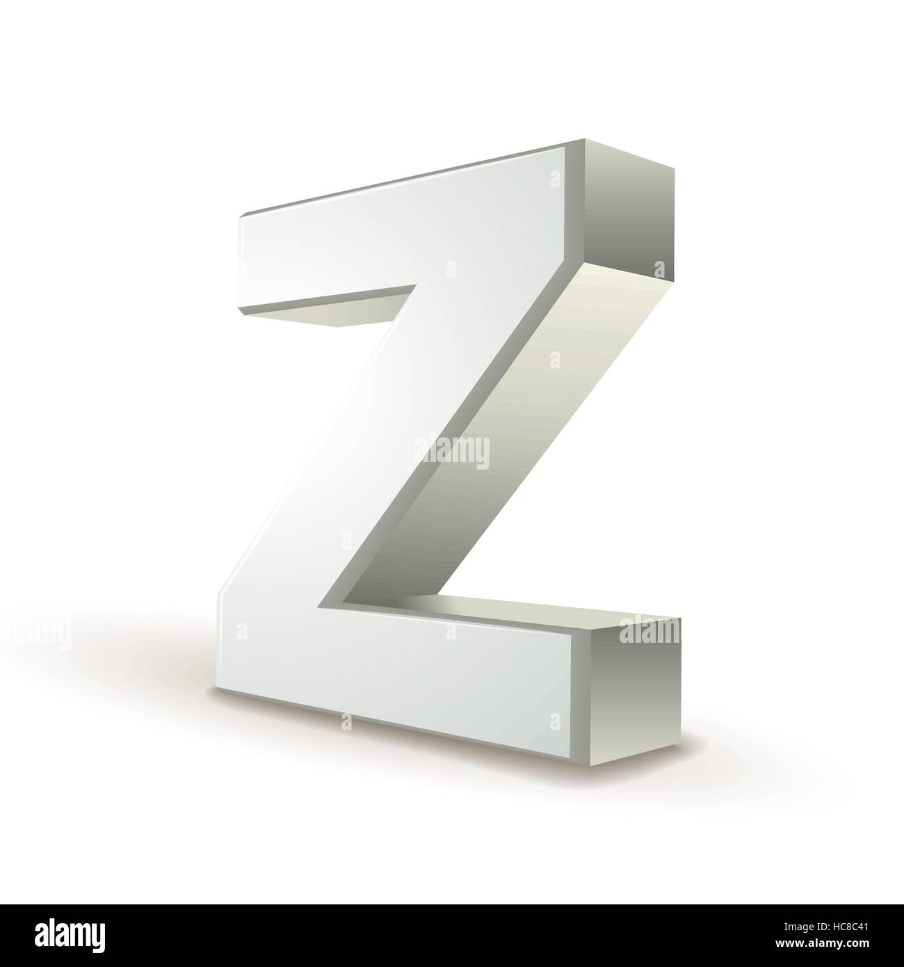 3d silver letter Z isolated white background Stock Vector Image & Art ...