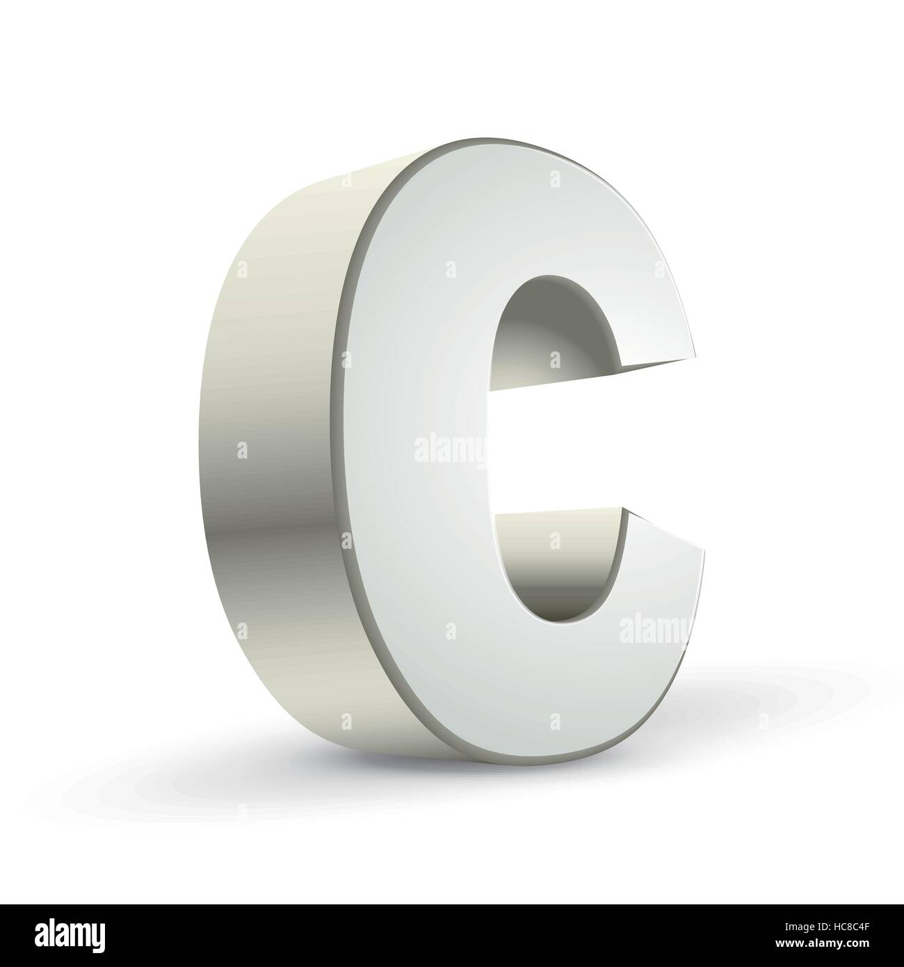 3d silver letter C isolated white background Stock Vector Image & Art ...
