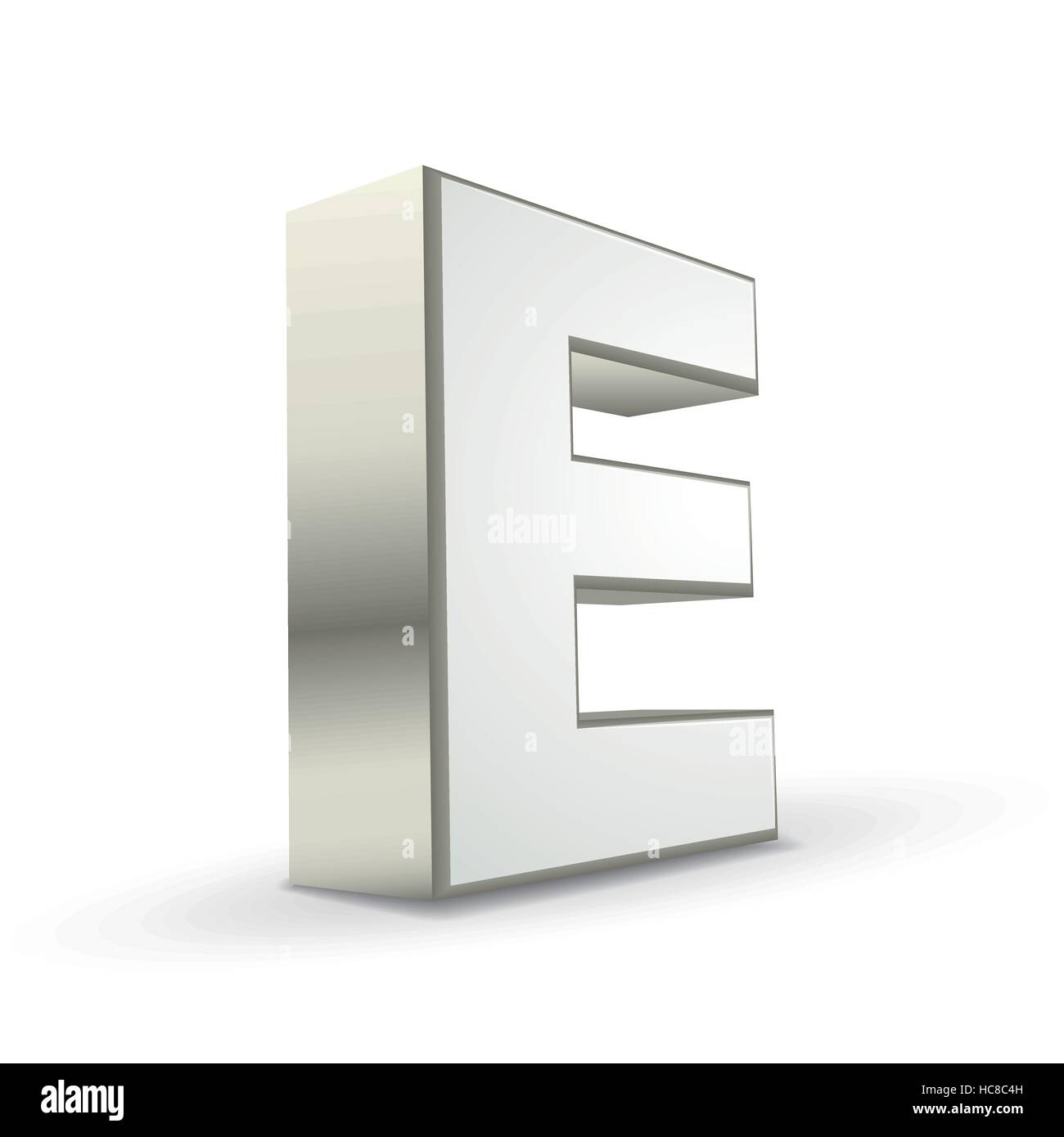 3d silver letter E isolated white background Stock Vector Image & Art ...