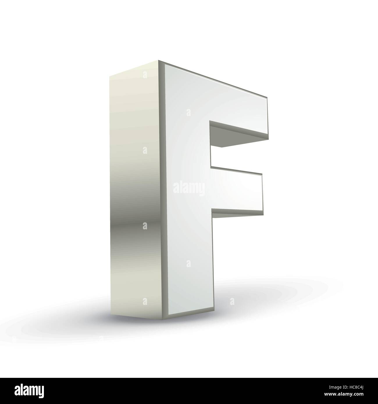 3d silver letter F isolated white background Stock Vector Image & Art ...