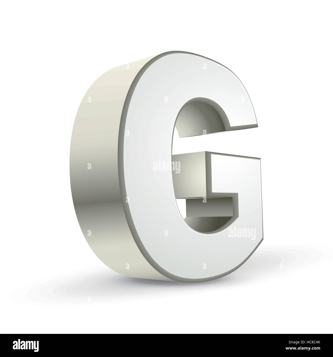 3d silver letter G isolated white background Stock Vector Image & Art ...