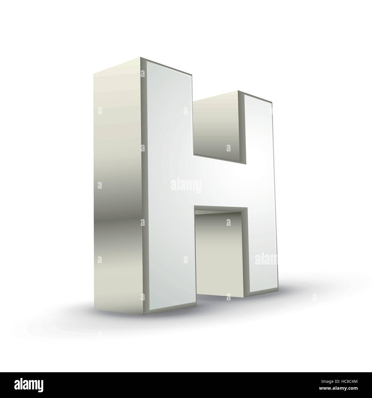 3d silver letter H isolated white background Stock Vector Image & Art ...
