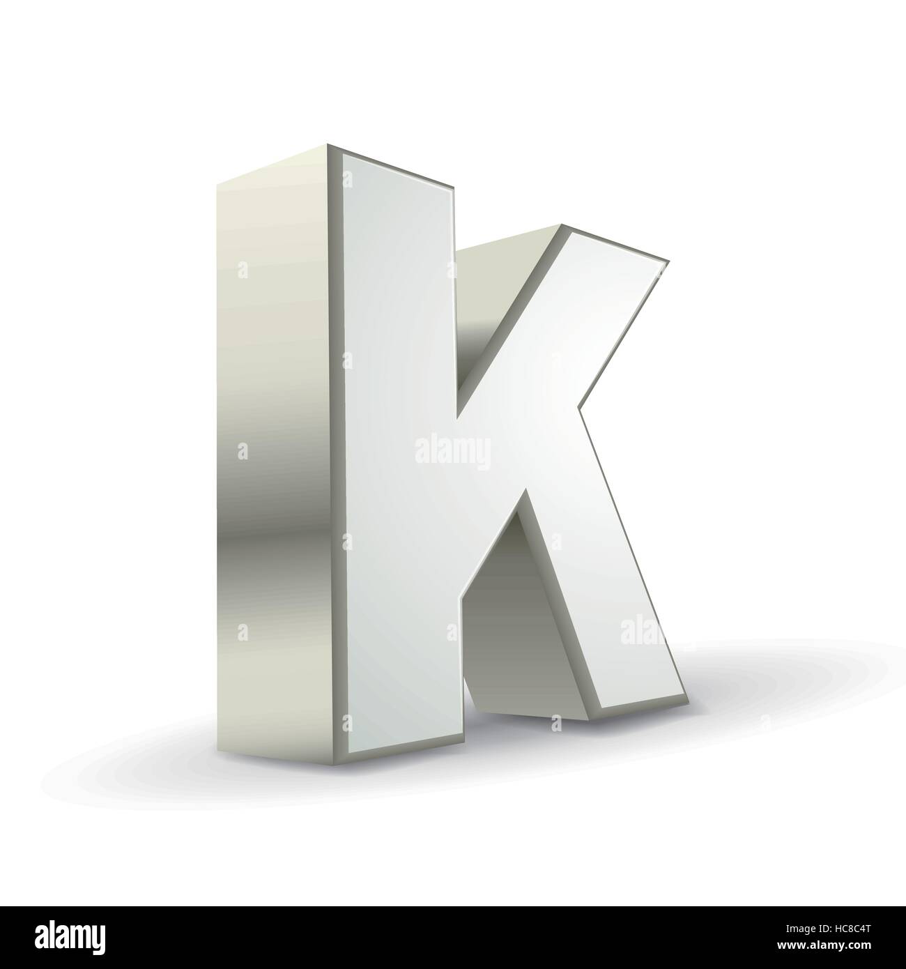 3d silver letter K isolated white background Stock Vector Image & Art ...