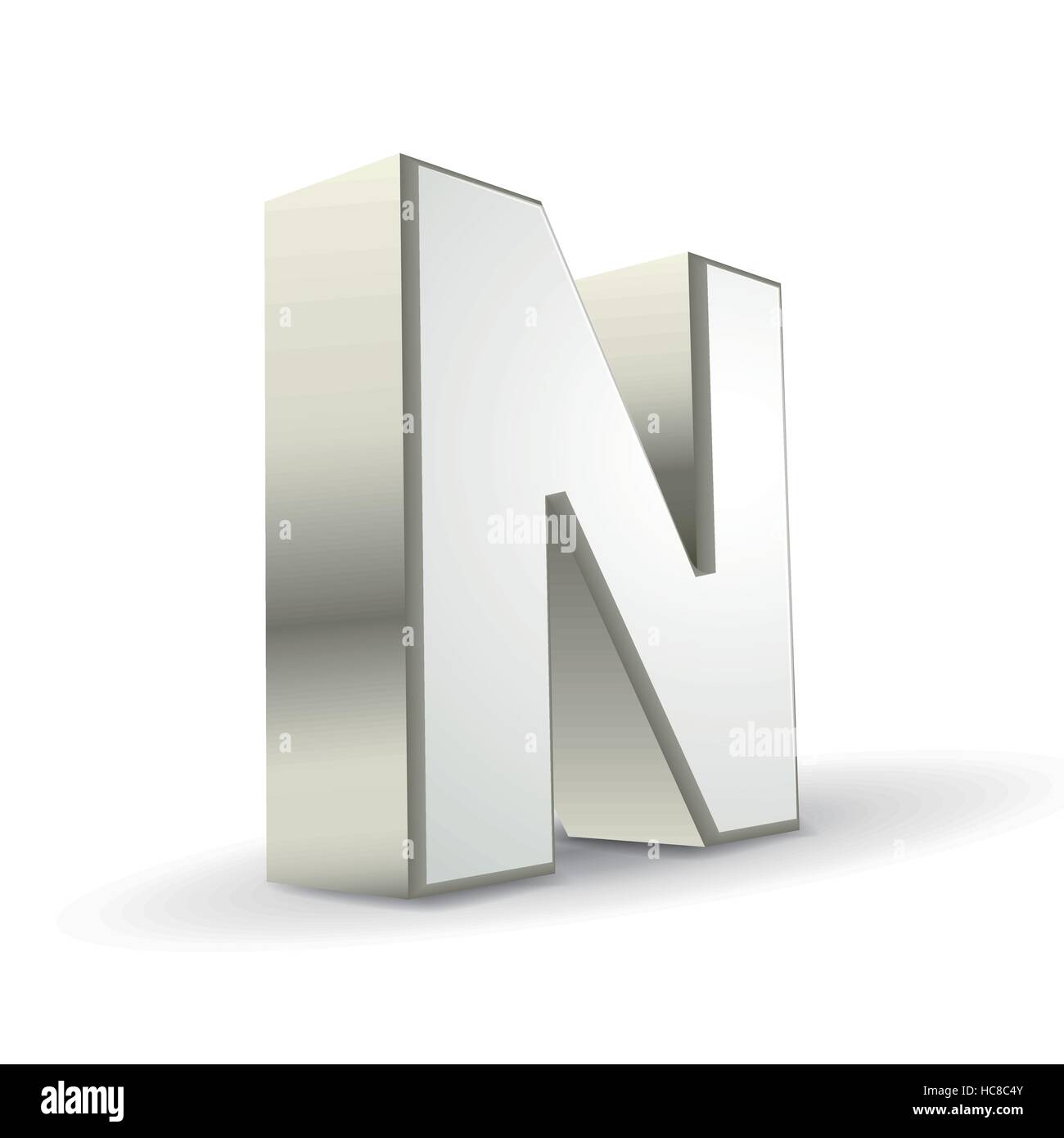3d silver letter N isolated white background Stock Vector Image & Art ...