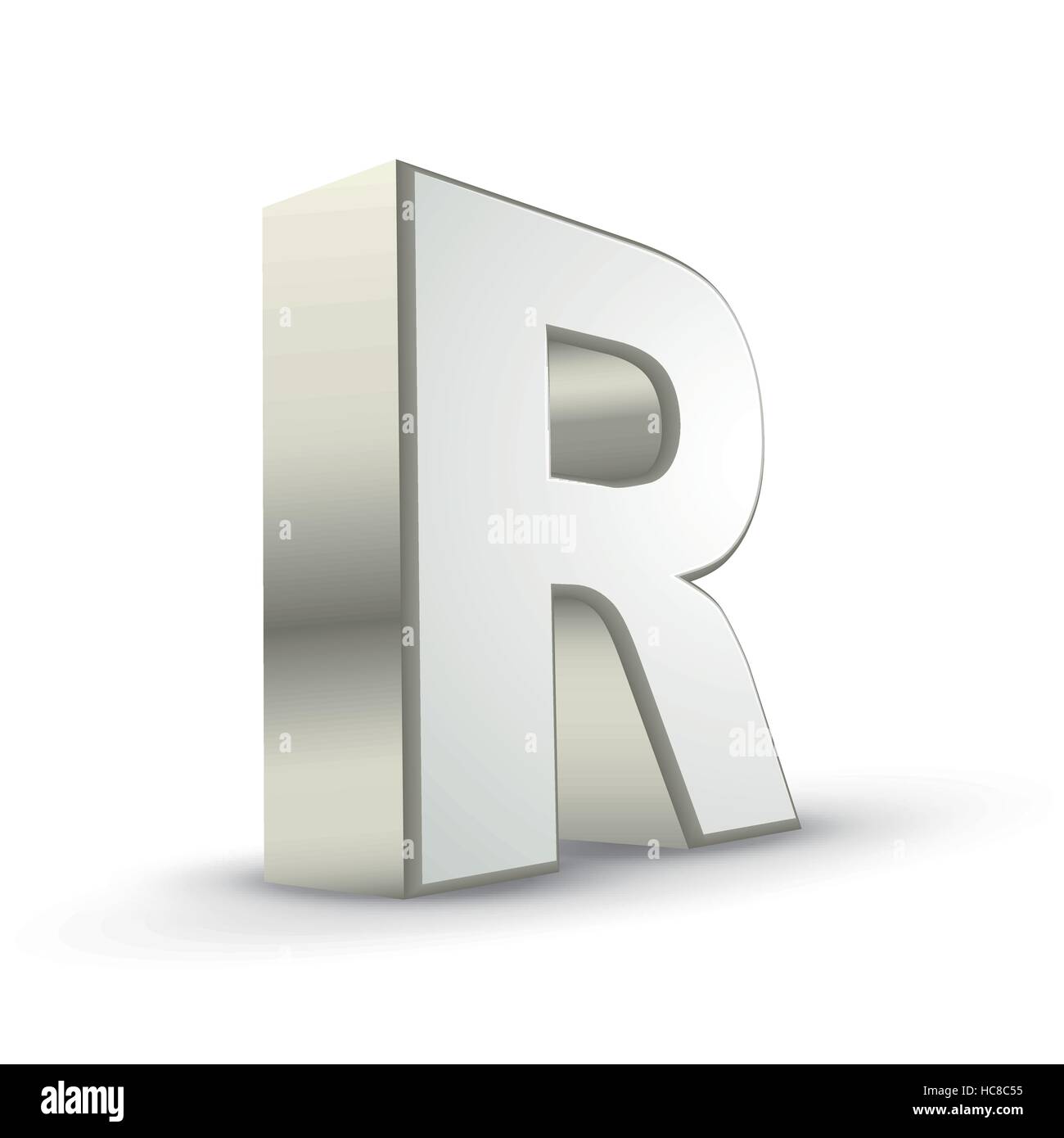 3d silver letter R isolated white background Stock Vector Image & Art ...