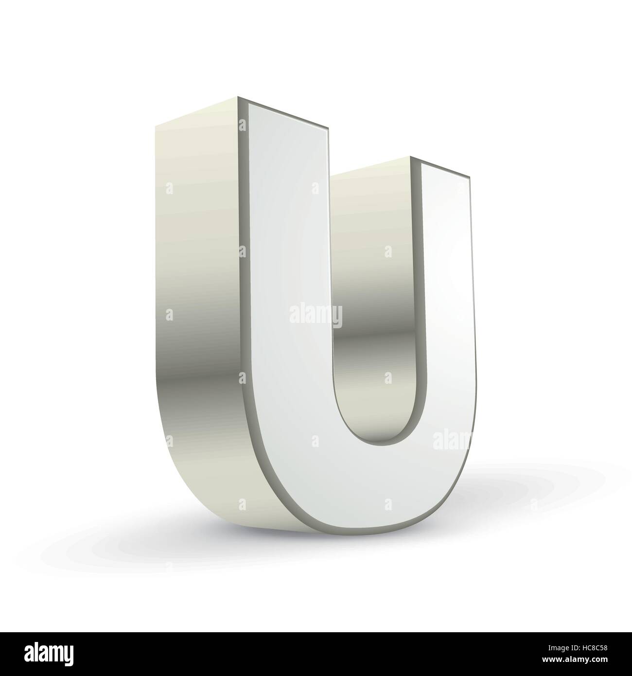 3d silver letter U isolated white background Stock Vector Image & Art ...