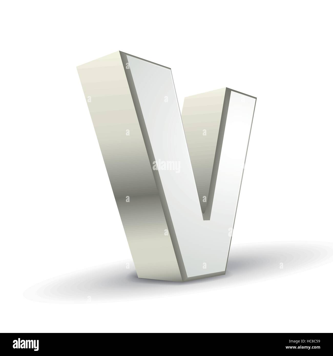 3d silver letter V isolated white background Stock Vector Image & Art ...