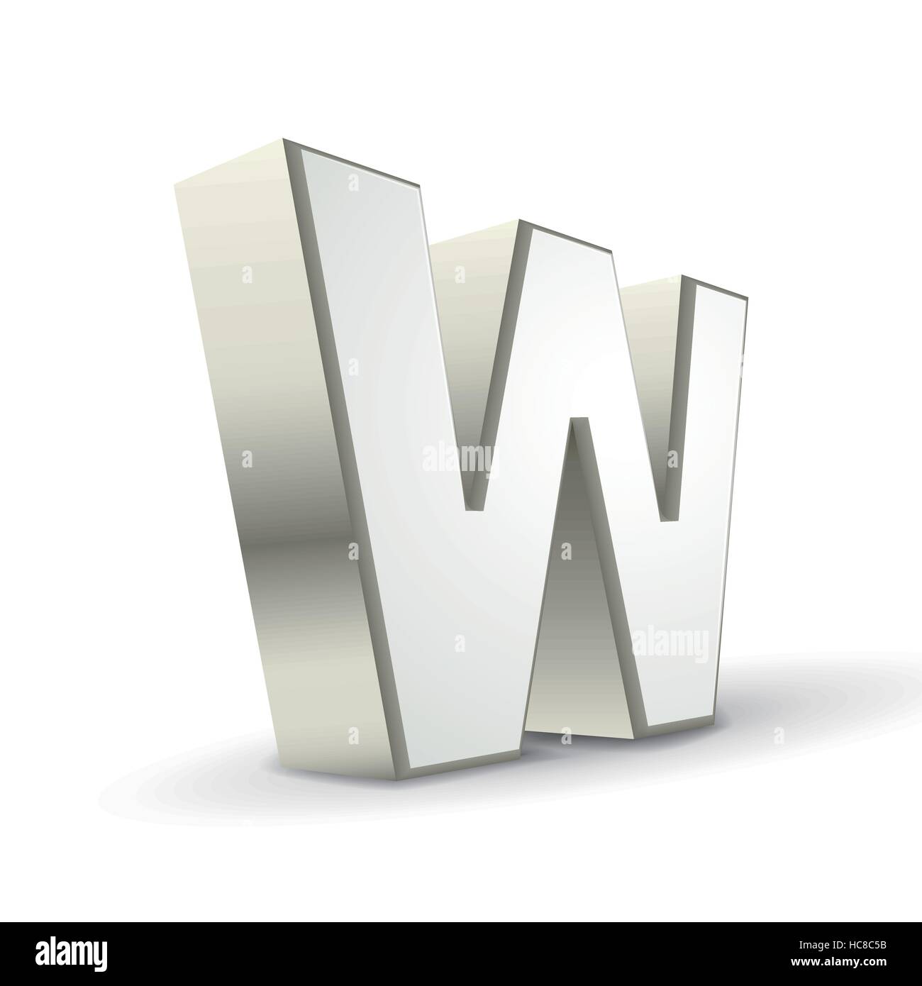 3d silver letter W isolated white background Stock Vector Image & Art ...