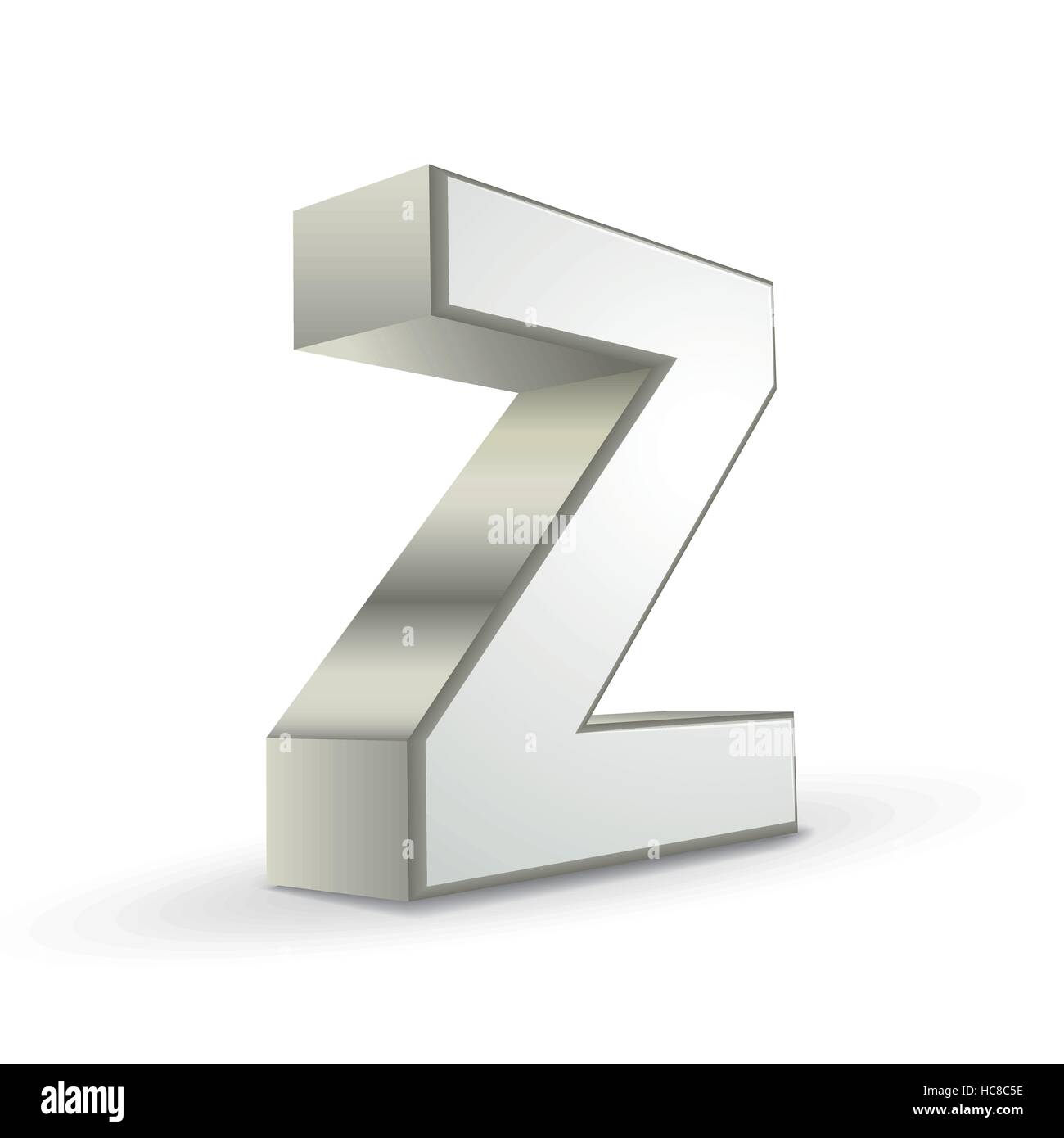 3d silver letter Z isolated white background Stock Vector Image & Art ...