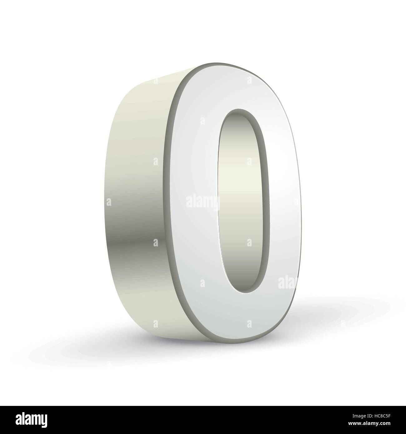 3d shiny silver number 0 on white background Stock Vector Image & Art ...