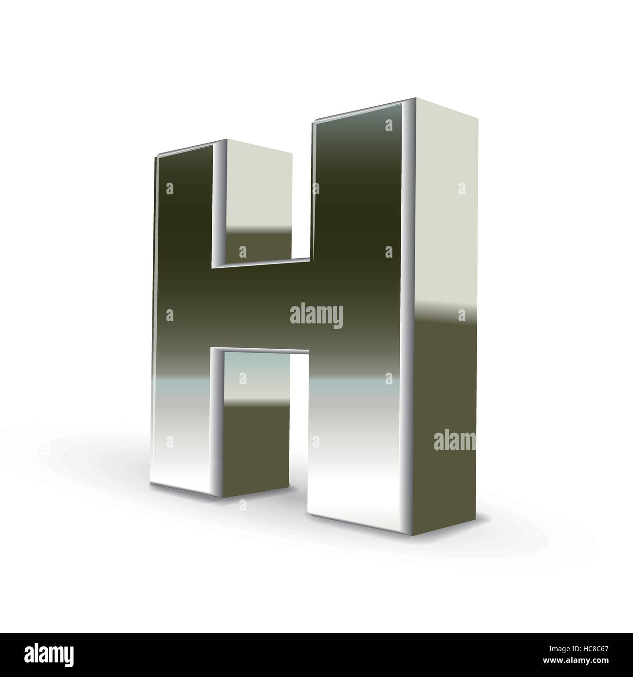 3d silver steel letter H isolated white background Stock Vector Image ...