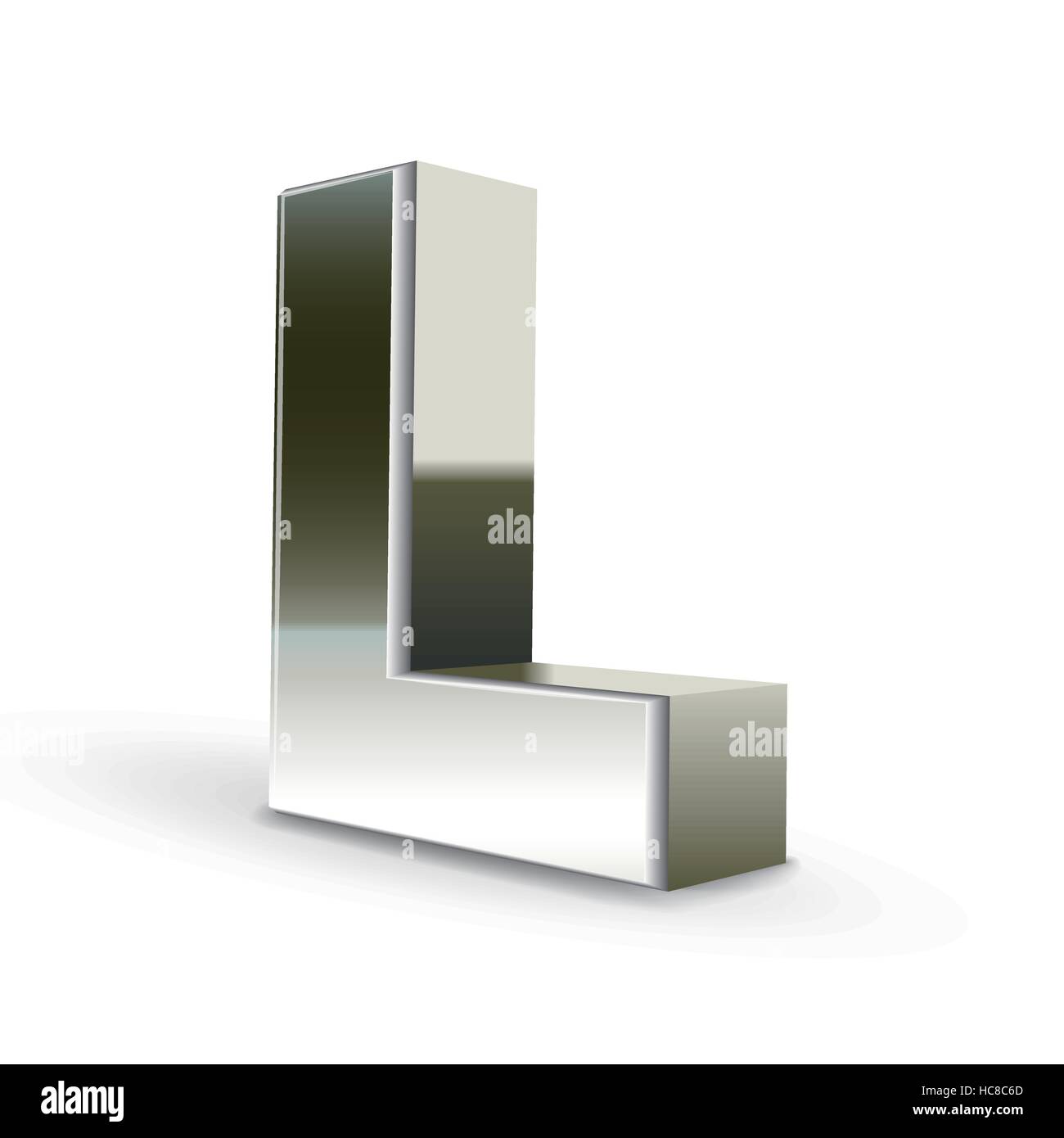 3d silver steel letter L isolated white background Stock Vector Image ...