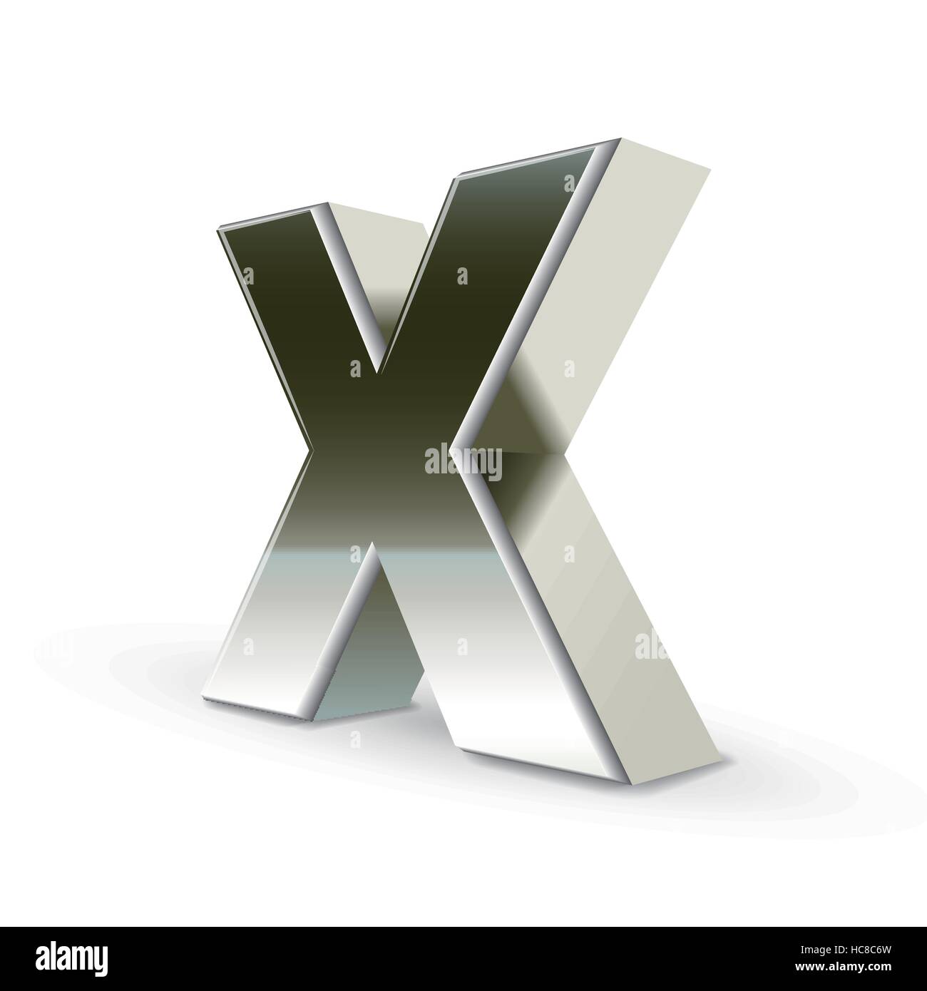 3d silver steel letter X isolated white background Stock Vector Image ...