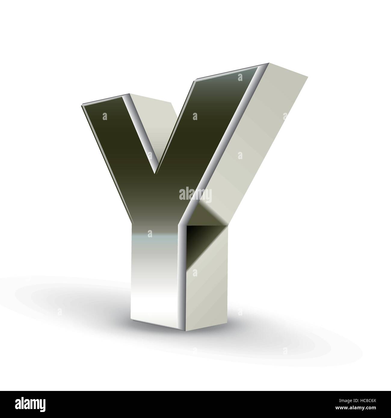3d silver steel letter Y isolated white background Stock Vector Image ...