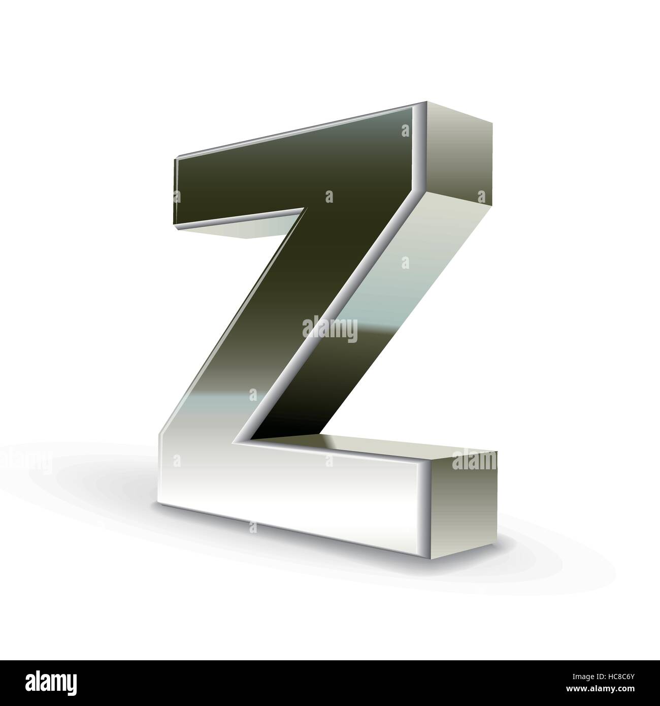 3d silver steel letter Z isolated white background Stock Vector Image ...