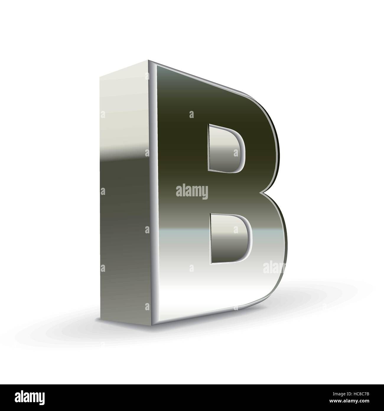 3d silver steel letter B isolated white background Stock Vector Image ...