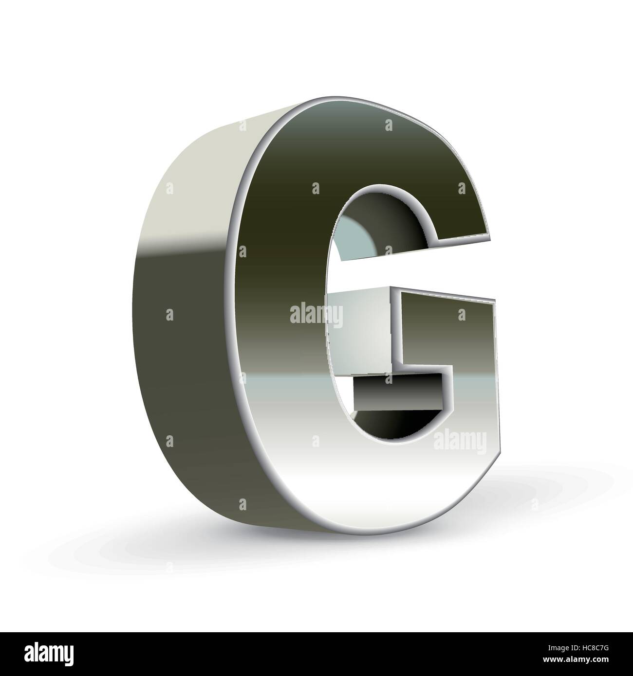 3d silver steel letter G isolated white background Stock Vector Image ...