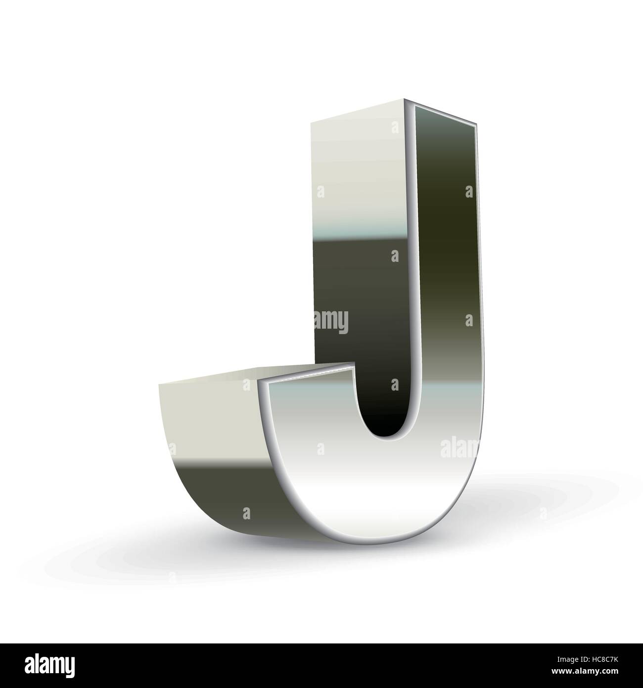 3d silver steel letter J isolated white background Stock Vector Image ...