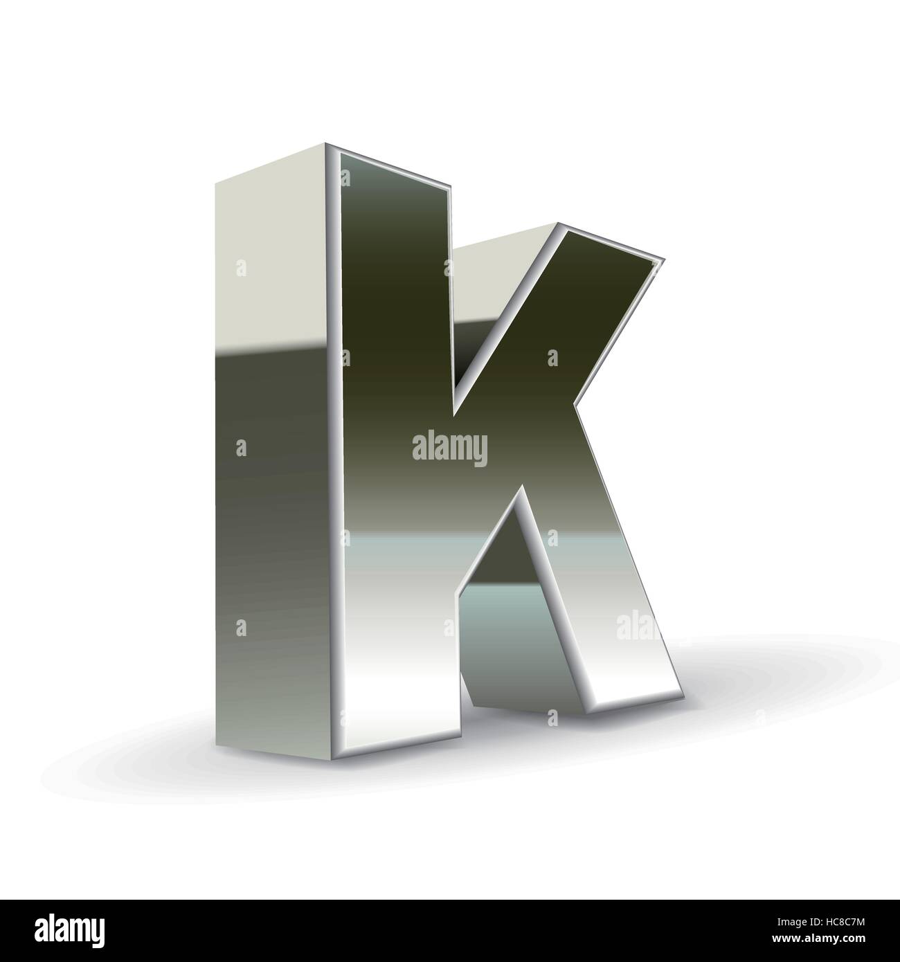 3d silver steel letter K isolated white background Stock Vector Image ...