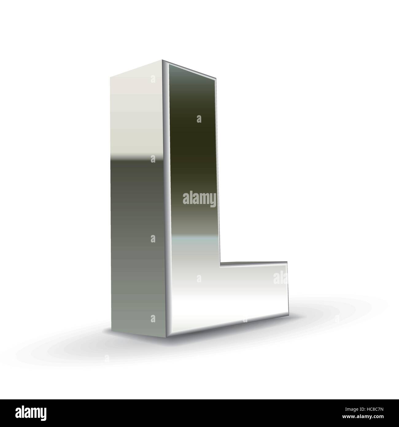 3d silver steel letter L isolated white background Stock Vector Image ...