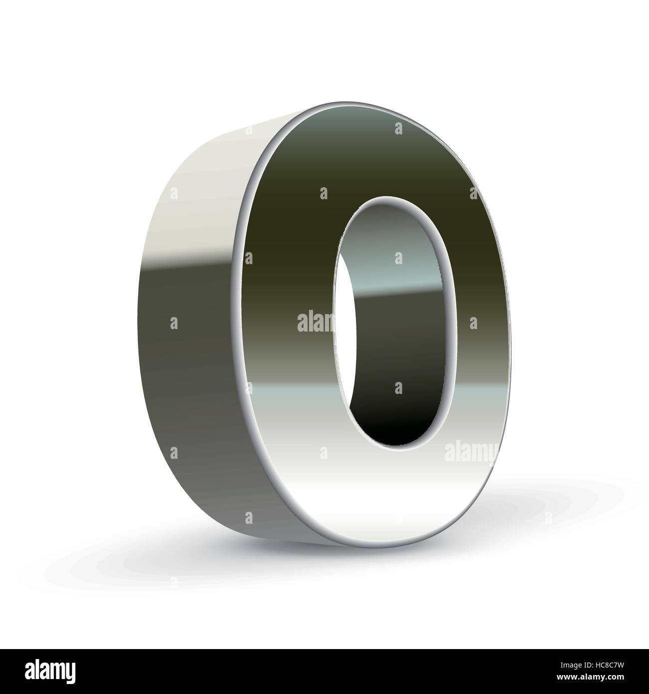 3d silver steel letter O isolated white background Stock Vector Image ...