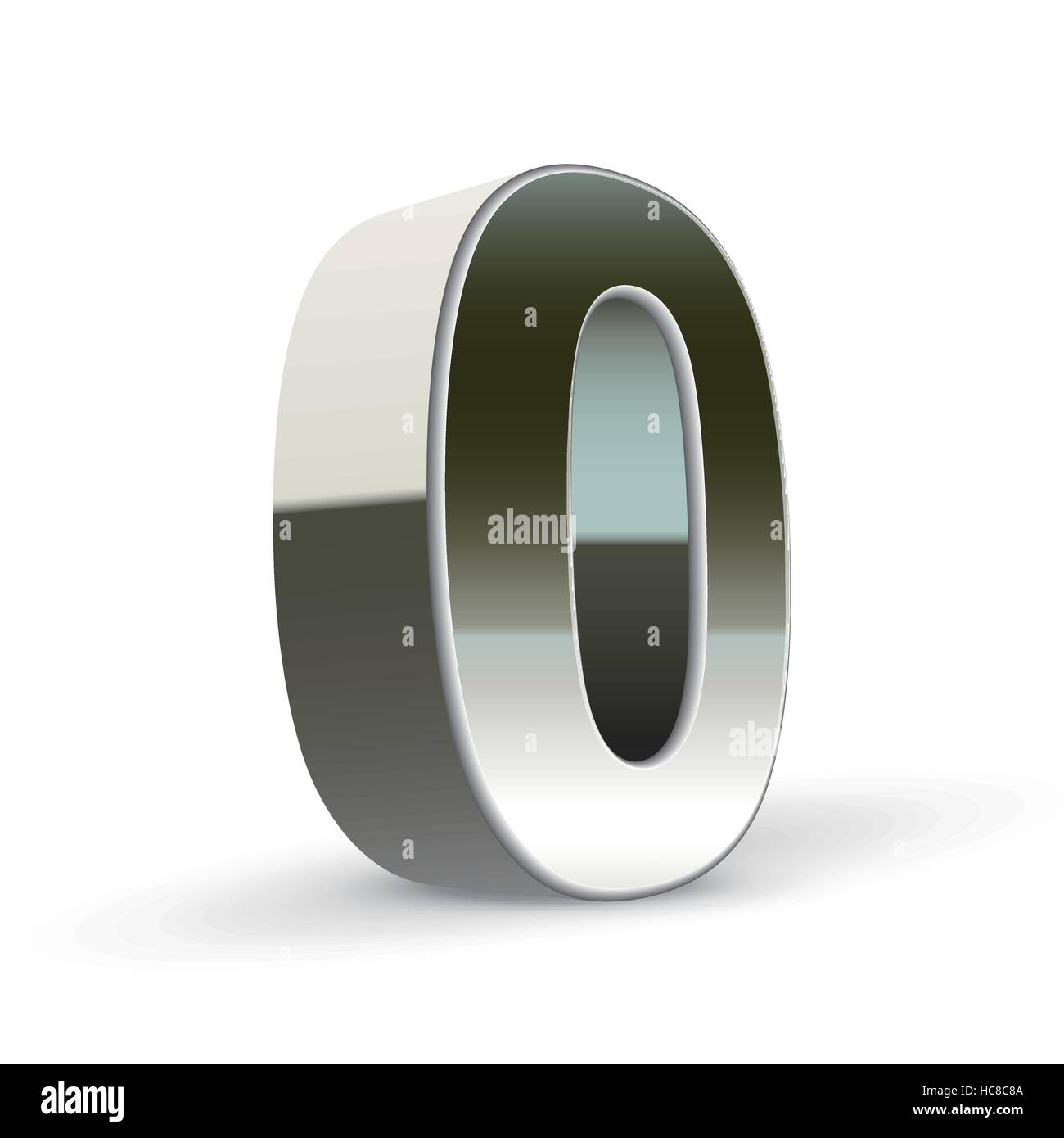 3d silver steel number 0 isolated white background Stock Vector Image ...