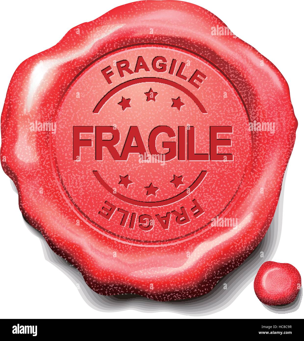fragile red wax seal over white background Stock Vector Image & Art - Alamy