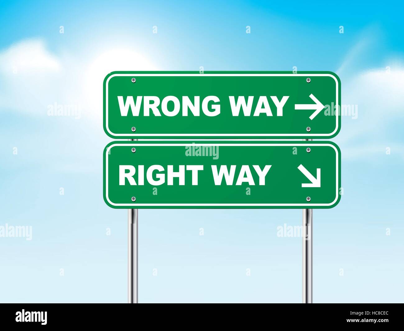 Right wrong signpost Stock Vector Images - Alamy