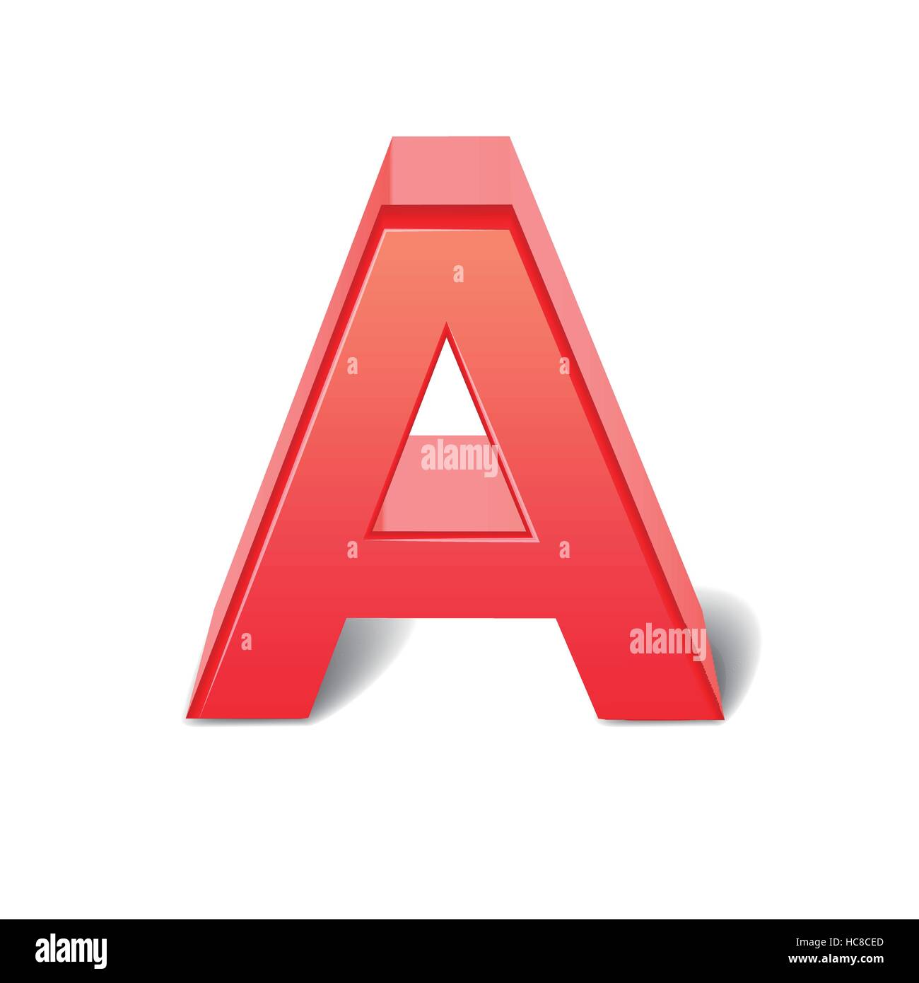3d red letter A isolated on white background Stock Vector Image & Art ...