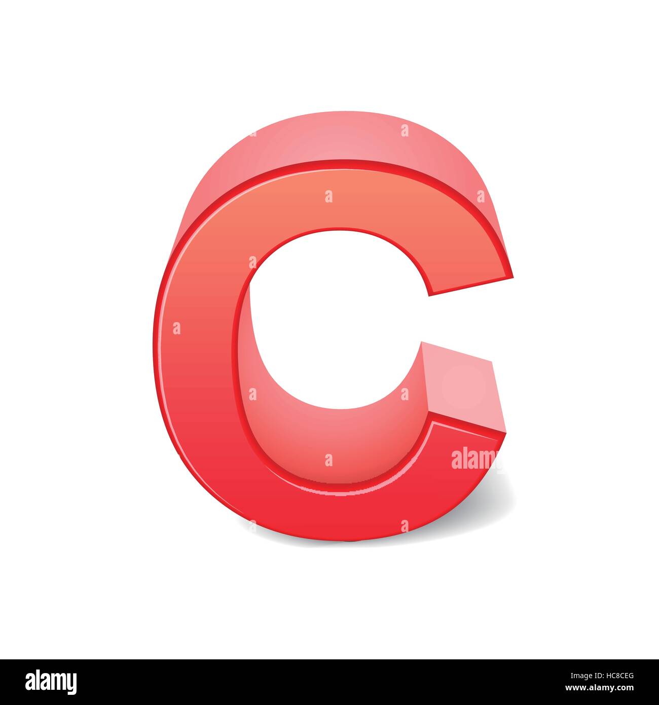 3d red letter C isolated on white background Stock Vector Image & Art ...