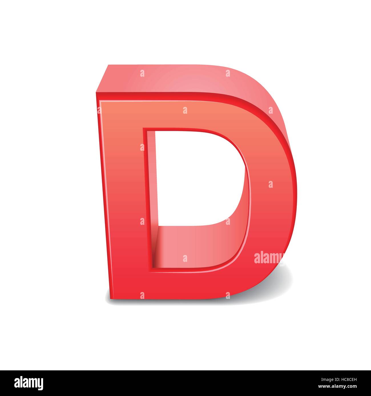 3d red letter D isolated on white background Stock Vector Image & Art ...