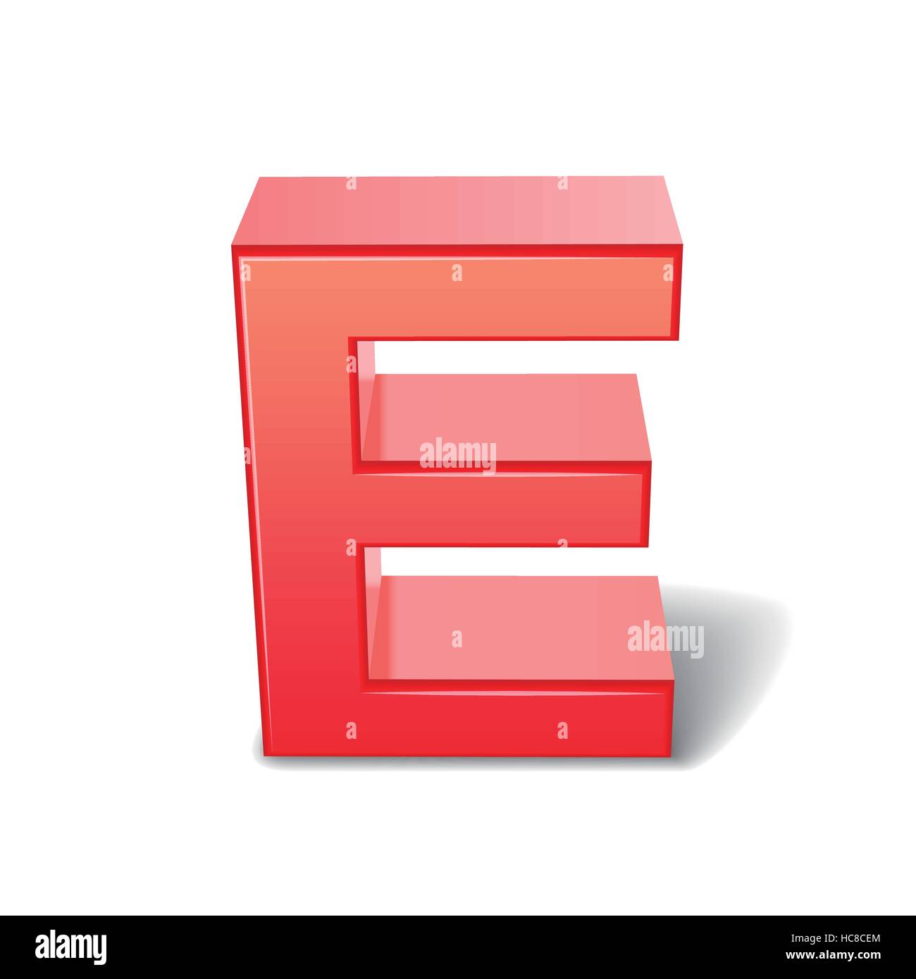 3d red letter E isolated on white background Stock Vector Image & Art ...