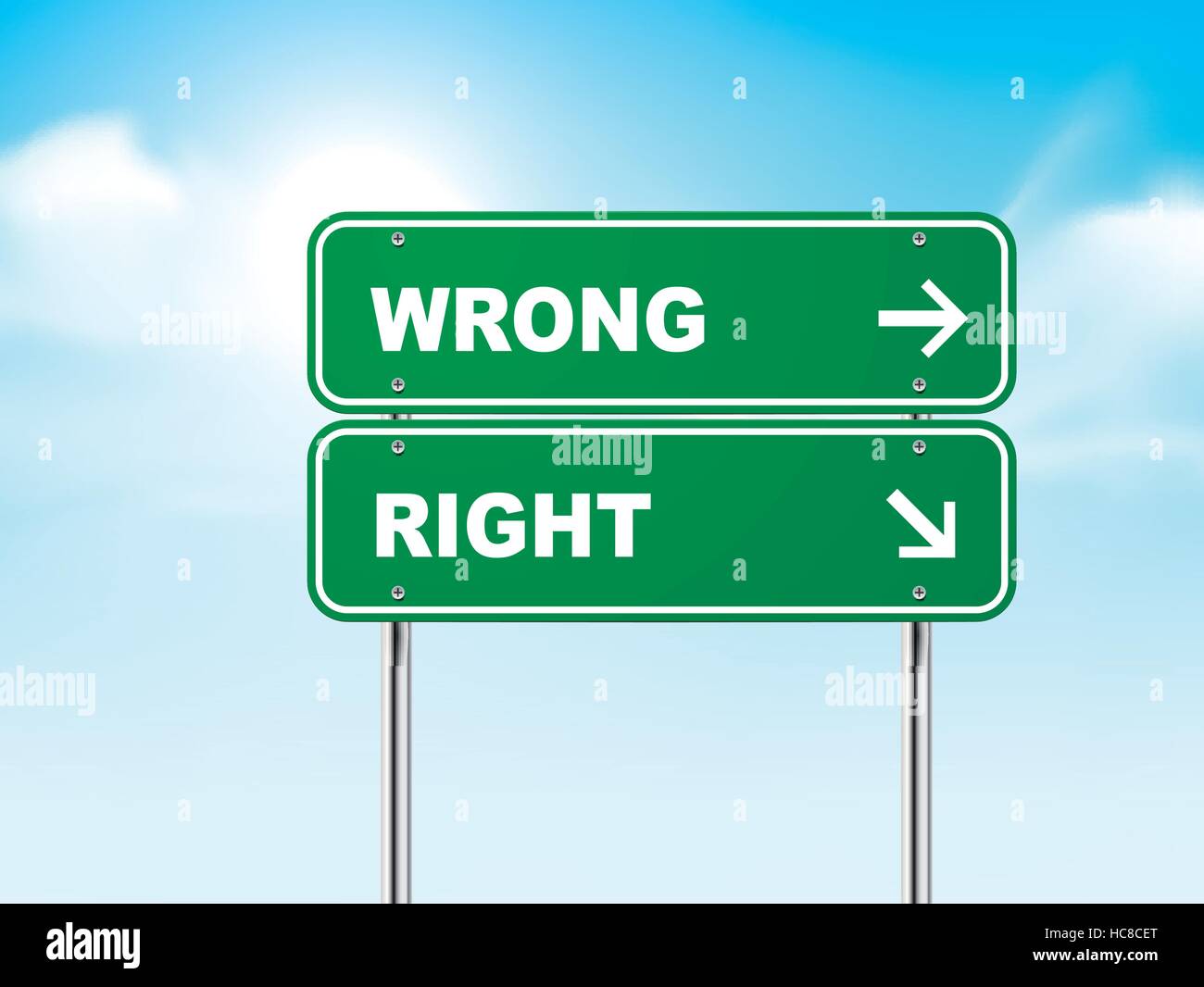 Right wrong signpost Stock Vector Images - Alamy