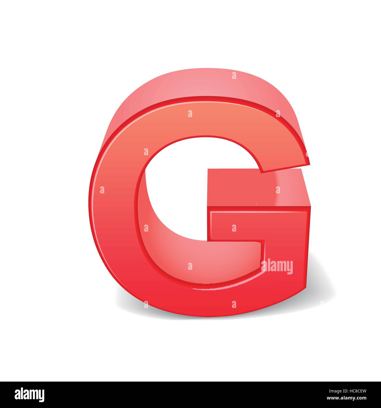 3d red letter G isolated on white background Stock Vector Image & Art ...