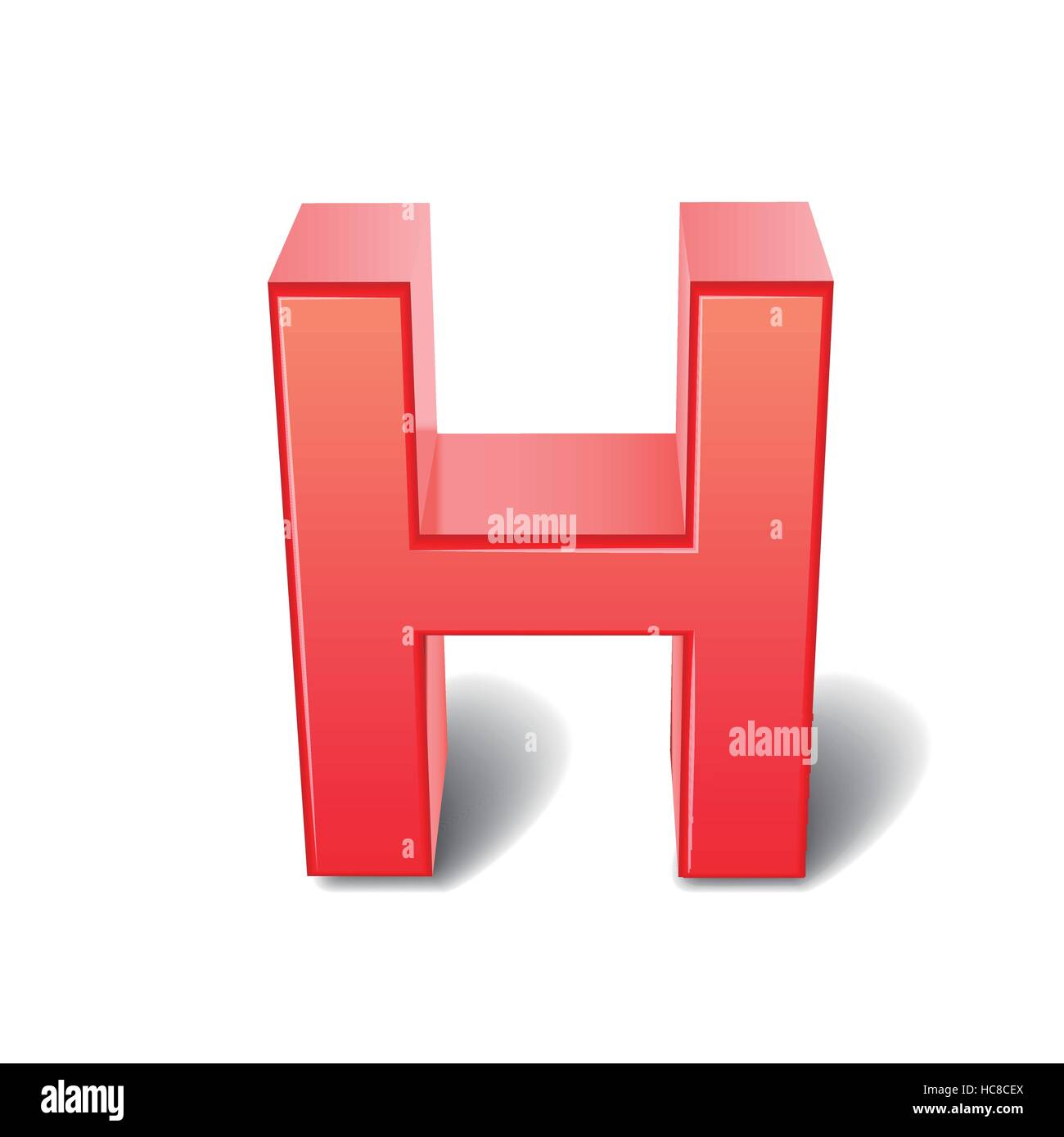 3d red letter H isolated on white background Stock Vector Image & Art ...