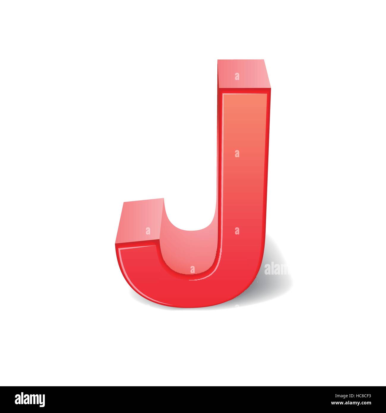 3d red letter J isolated on white background Stock Vector Image & Art ...