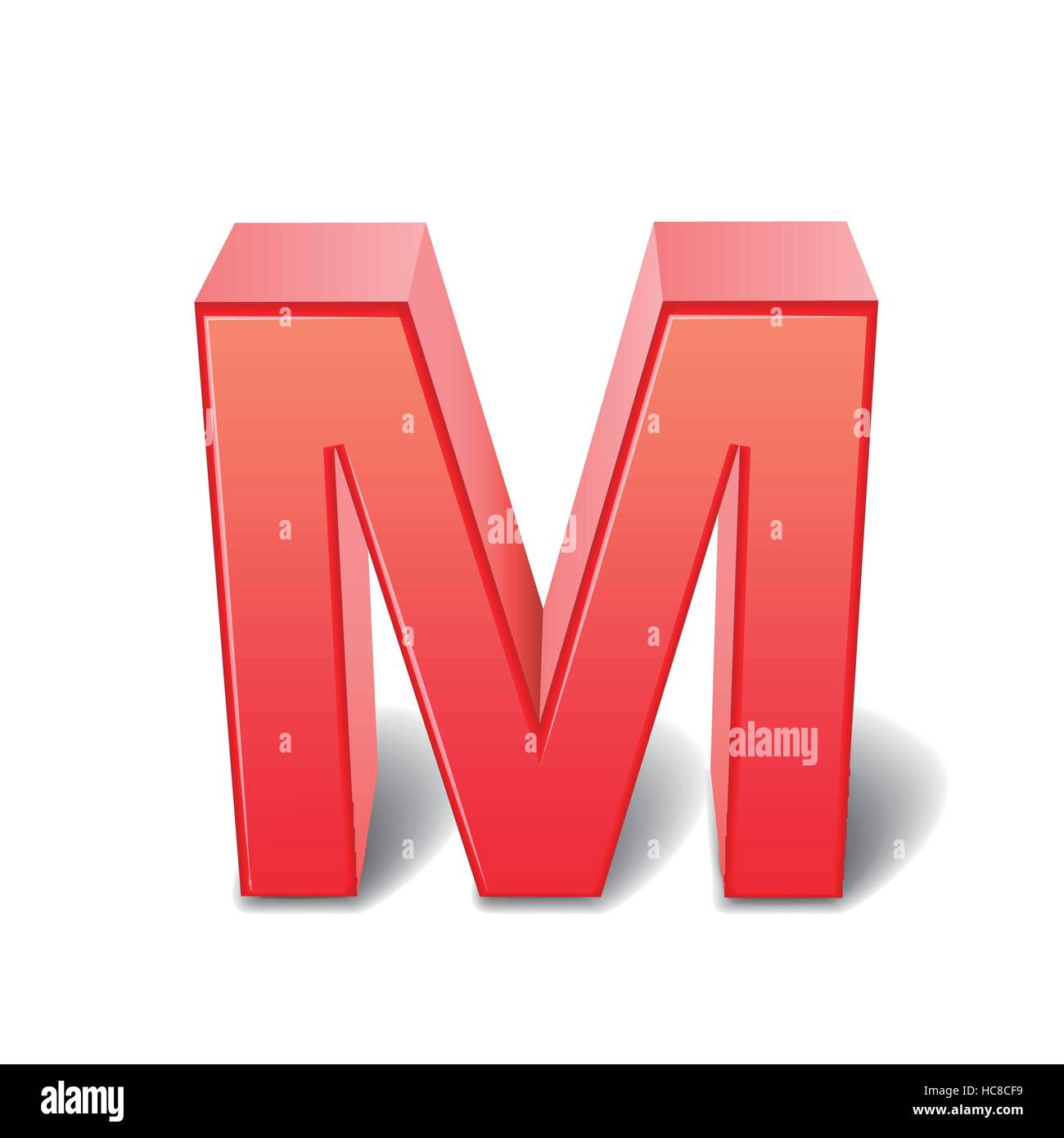 3d red letter M isolated on white background Stock Vector Image & Art ...